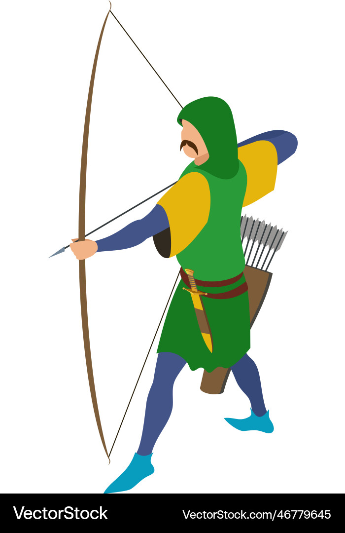 Medieval Archer Character Royalty Free Vector Image