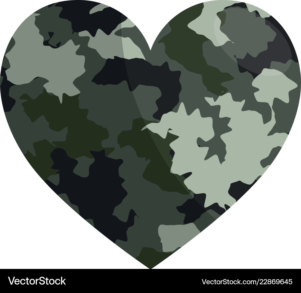 Military camouflage heart design Royalty Free Vector Image