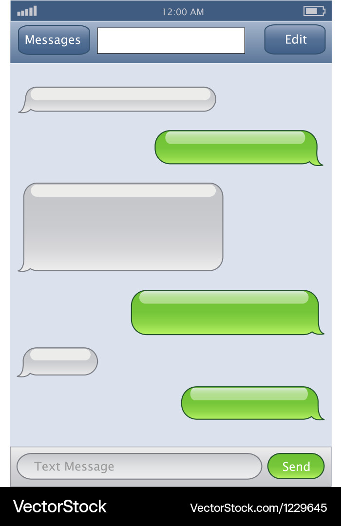 Mobile Chat Bubble Template Royalty Free Vector Image