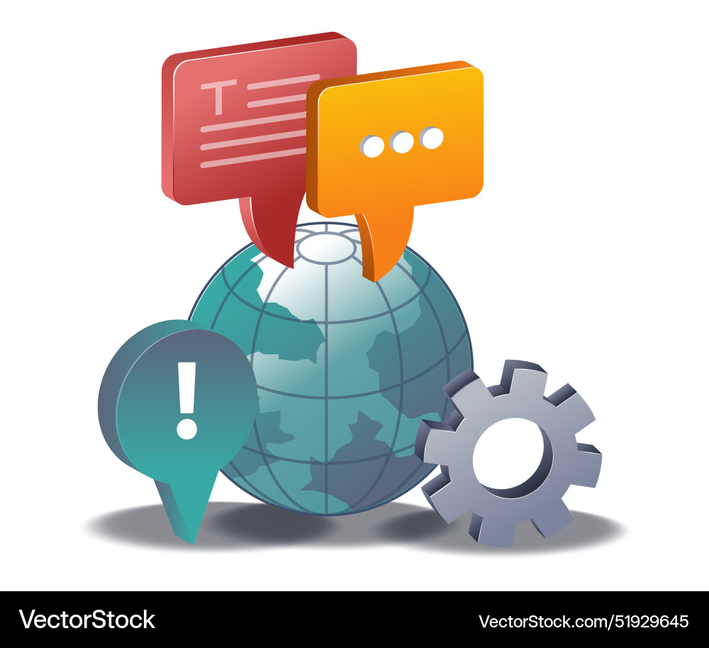 Process of global information conversations Vector Image