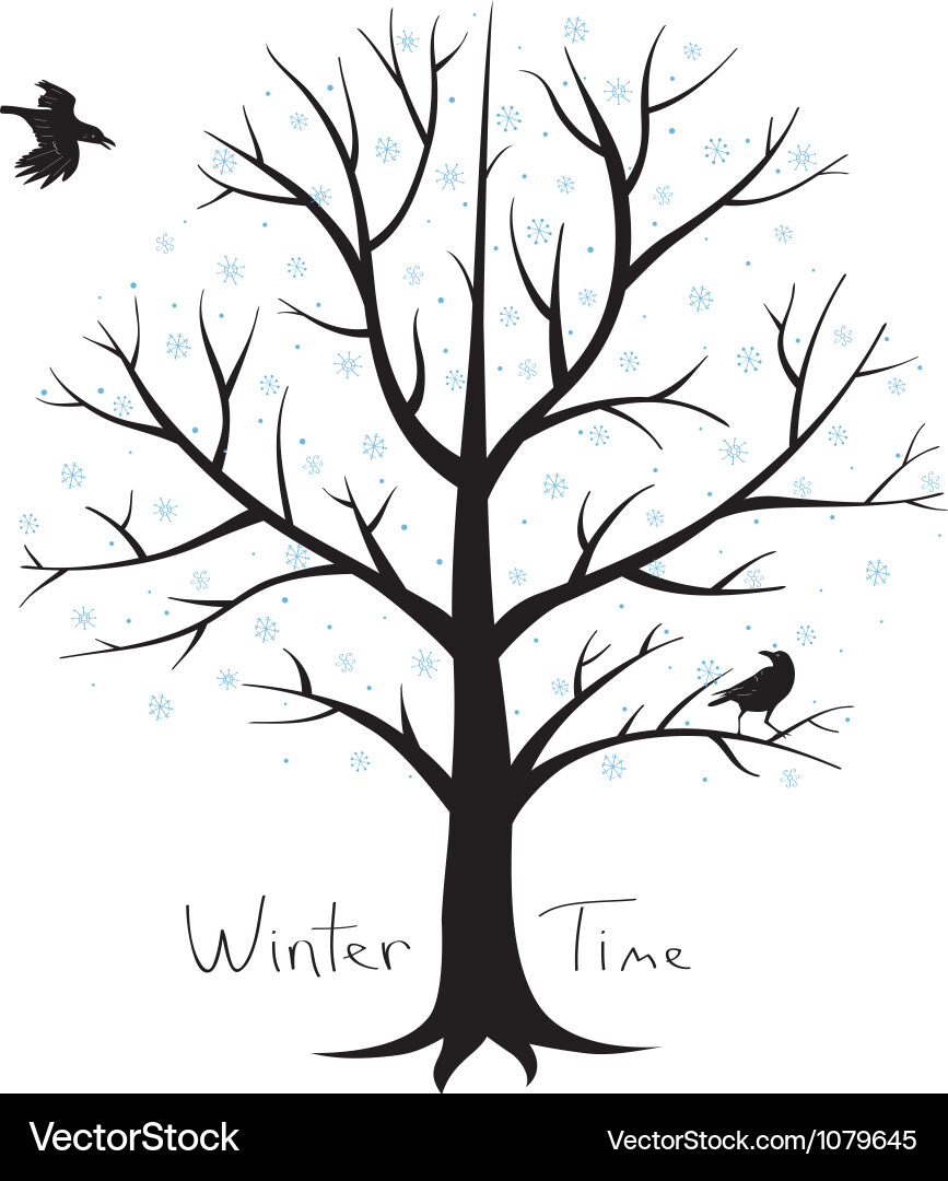 Winter Tree Clipart Black And White Free Winter Tree Silhouette Image