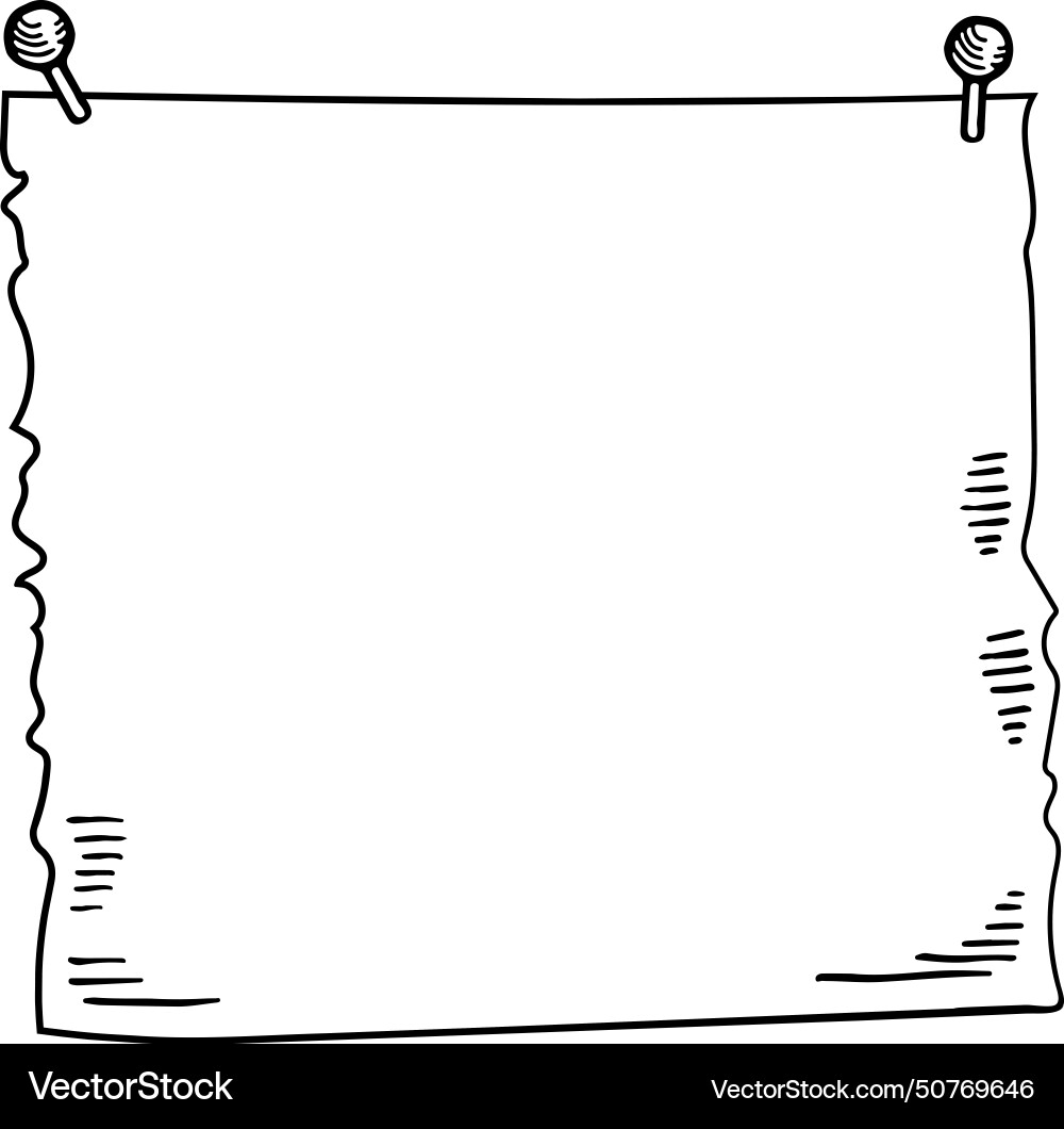 Blank paper note doodle frame memo square Vector Image