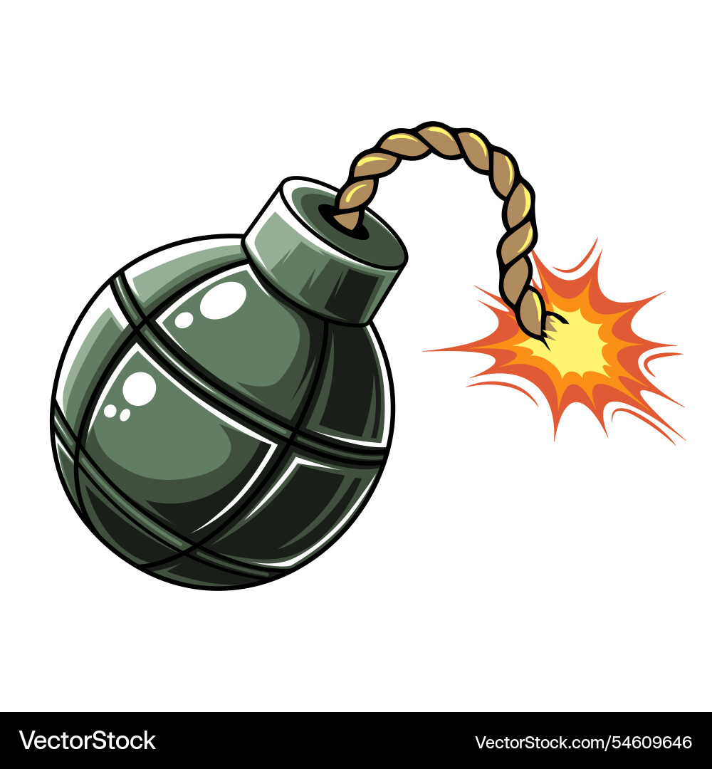 Bomb with fire clipart grenade Royalty Free Vector Image
