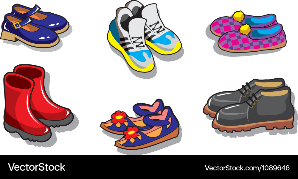 Cartoon Shoe Set Royalty Free Vector Image - VectorStock