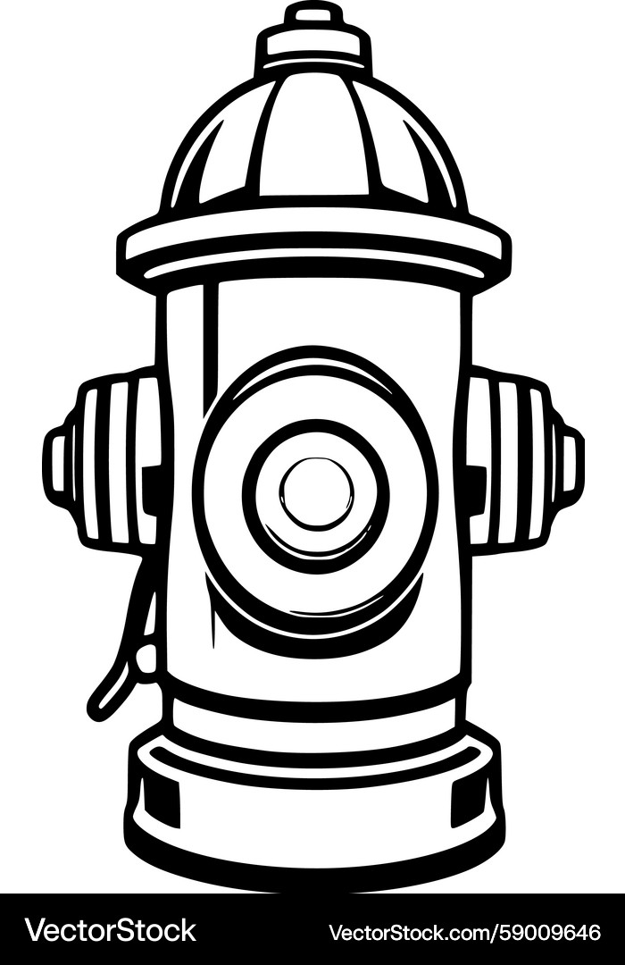 Fire hydrant line art Royalty Free Vector Image