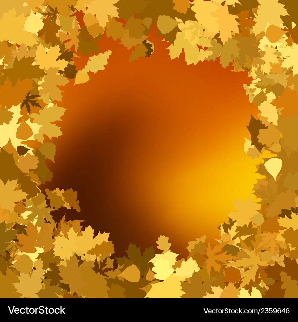 Gold autumn background with leaves eps 8 Vector Image