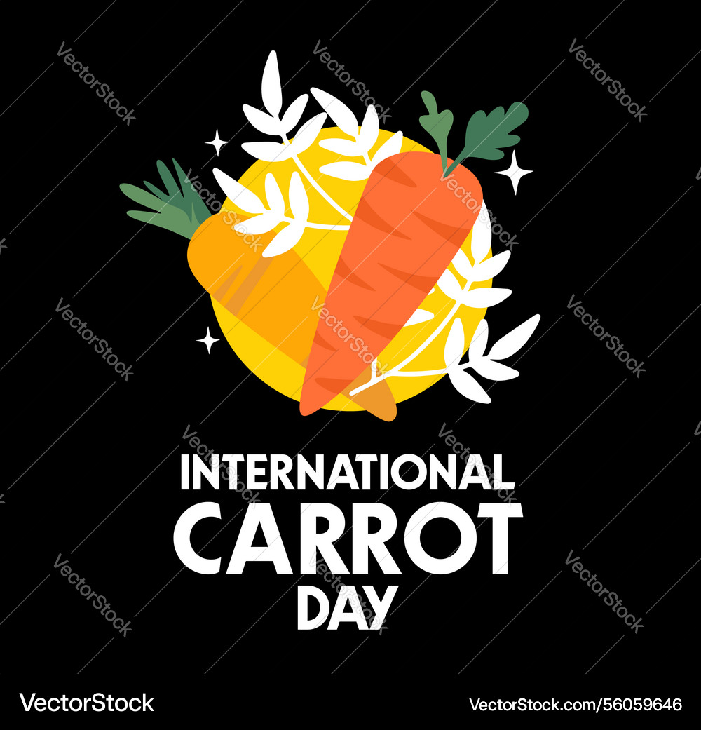 International carrot day with delicious carrots Vector Image