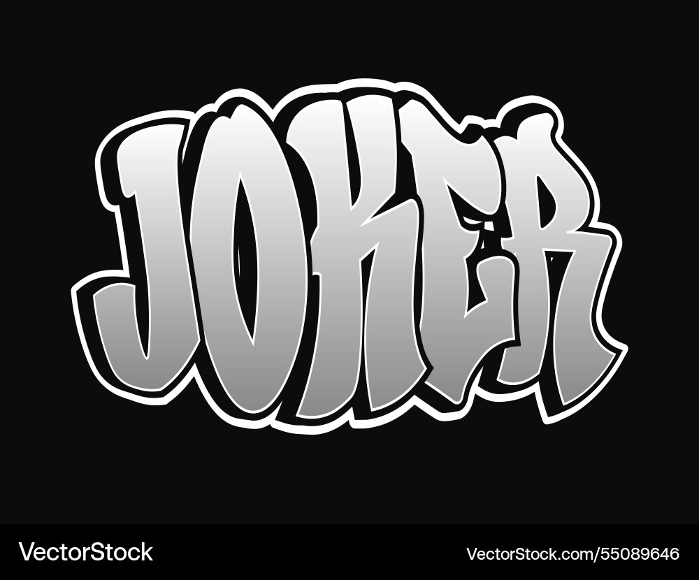 Joker word trippy psychedelic graffiti style Vector Image