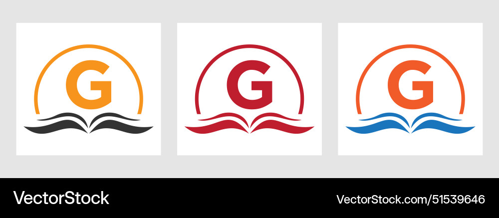 Letter g education logo book concept training Vector Image