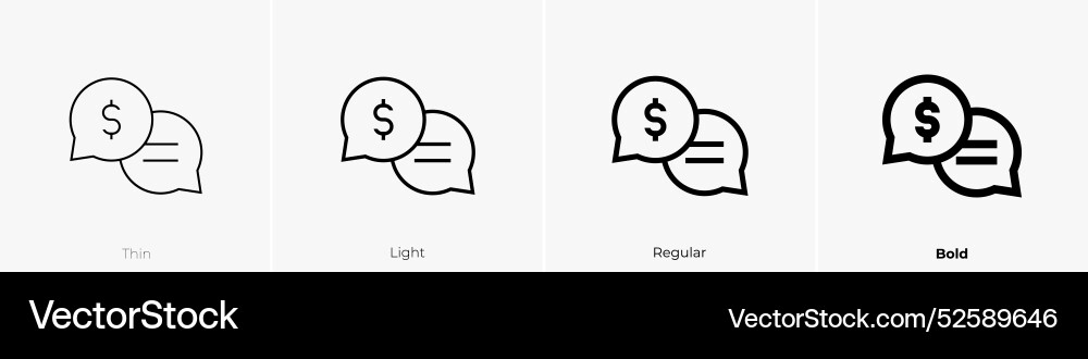 Negotiation icon thin light regular and bold Vector Image
