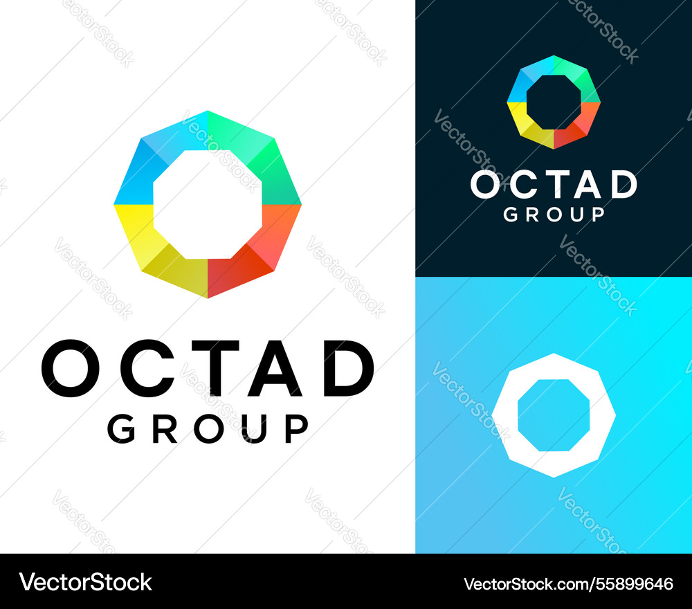 Octad logo Royalty Free Vector Image - VectorStock