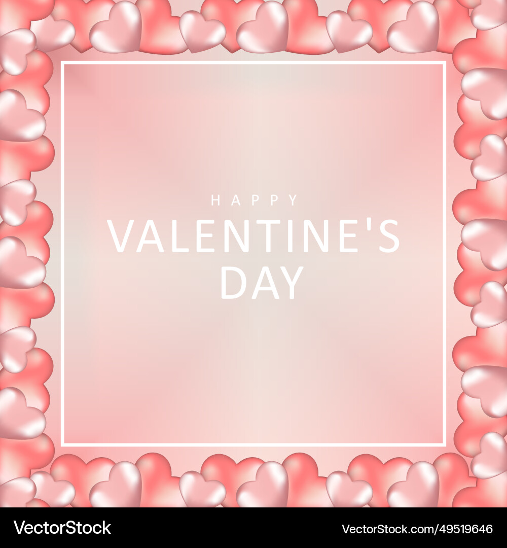 Pink love frame for valentines day Royalty Free Vector Image