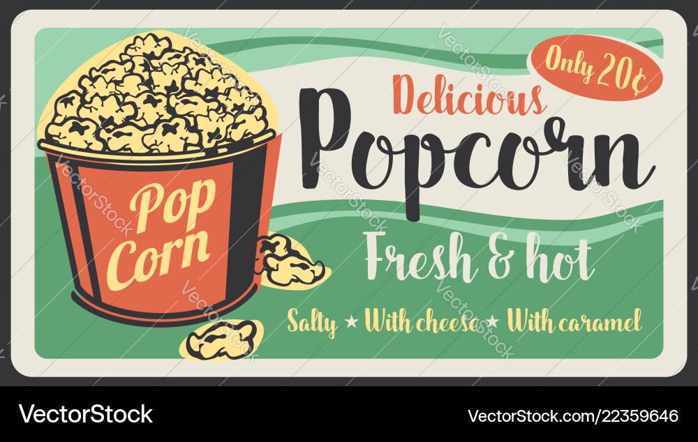 Popcorn fast food sweet snack Royalty Free Vector Image