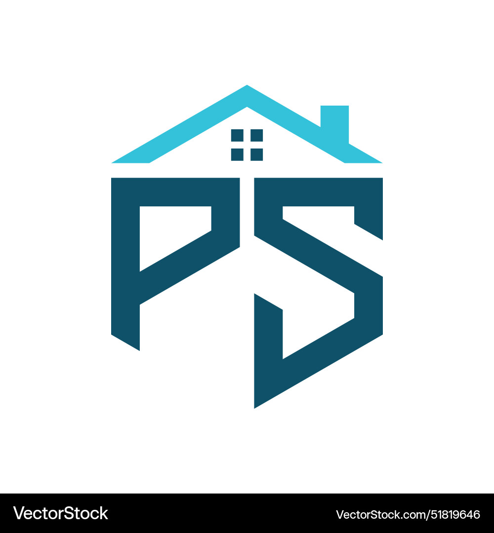 Ps house logo design template letter Royalty Free Vector