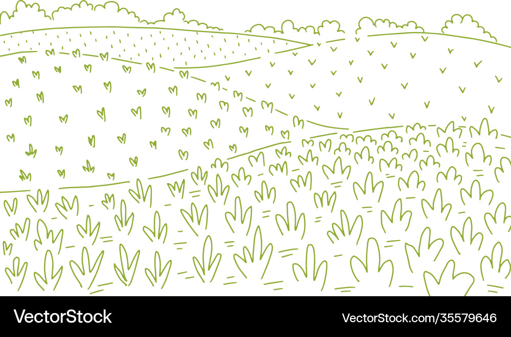 Rural fields landscape countryside Royalty Free Vector Image