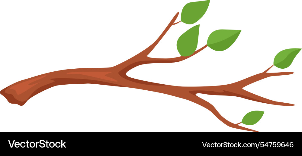 Simple of a brown tree branch Royalty Free Vector Image