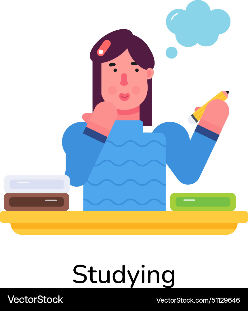 Studying Royalty Free Vector Image - VectorStock