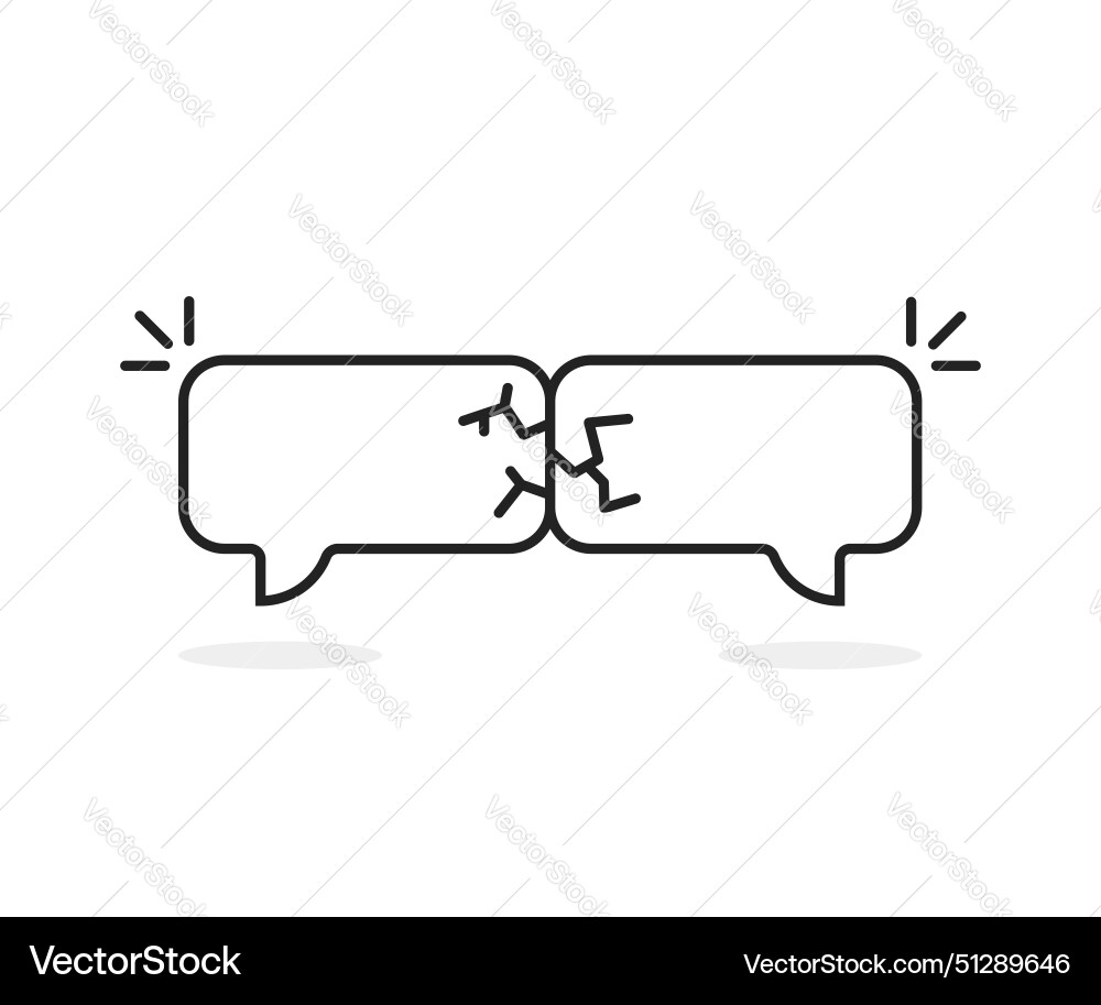 Two thin line bubbles like miscommunication icon Vector Image