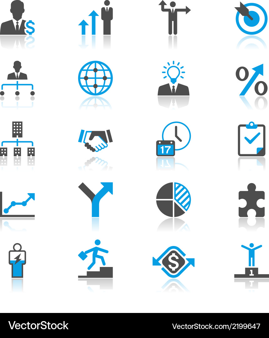 Business Reflection Icons - Strategy & Growth Vector Image