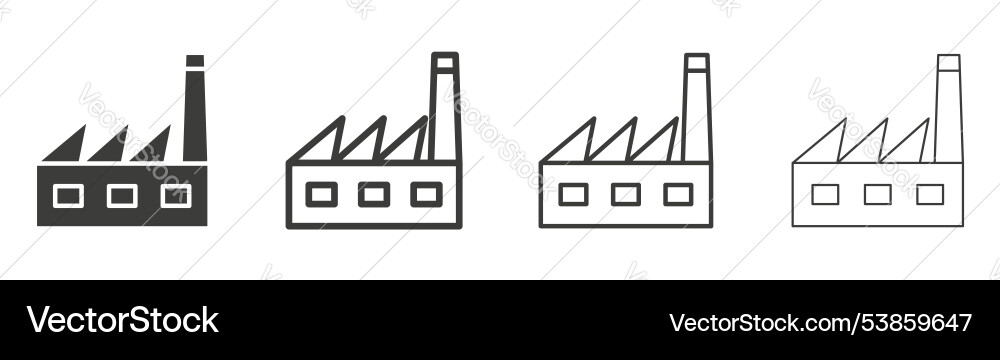 Factory icon set Royalty Free Vector Image - VectorStock