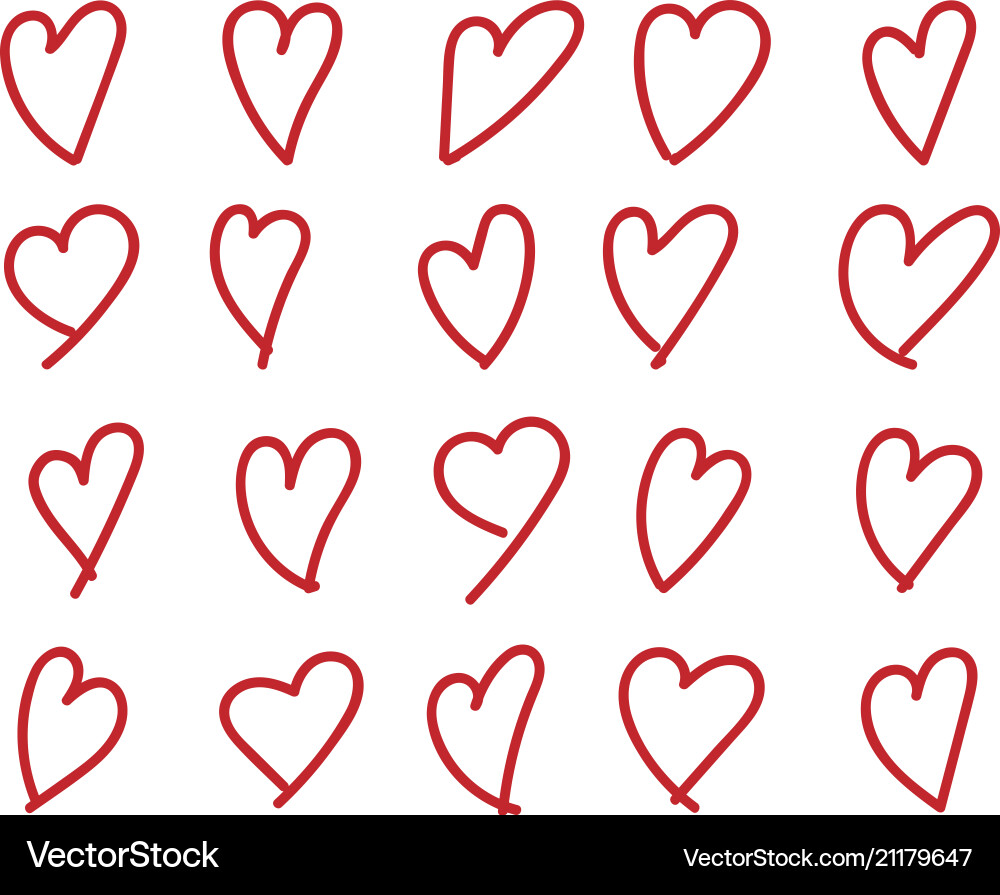 Hand drawn heart Royalty Free Vector Image - VectorStock