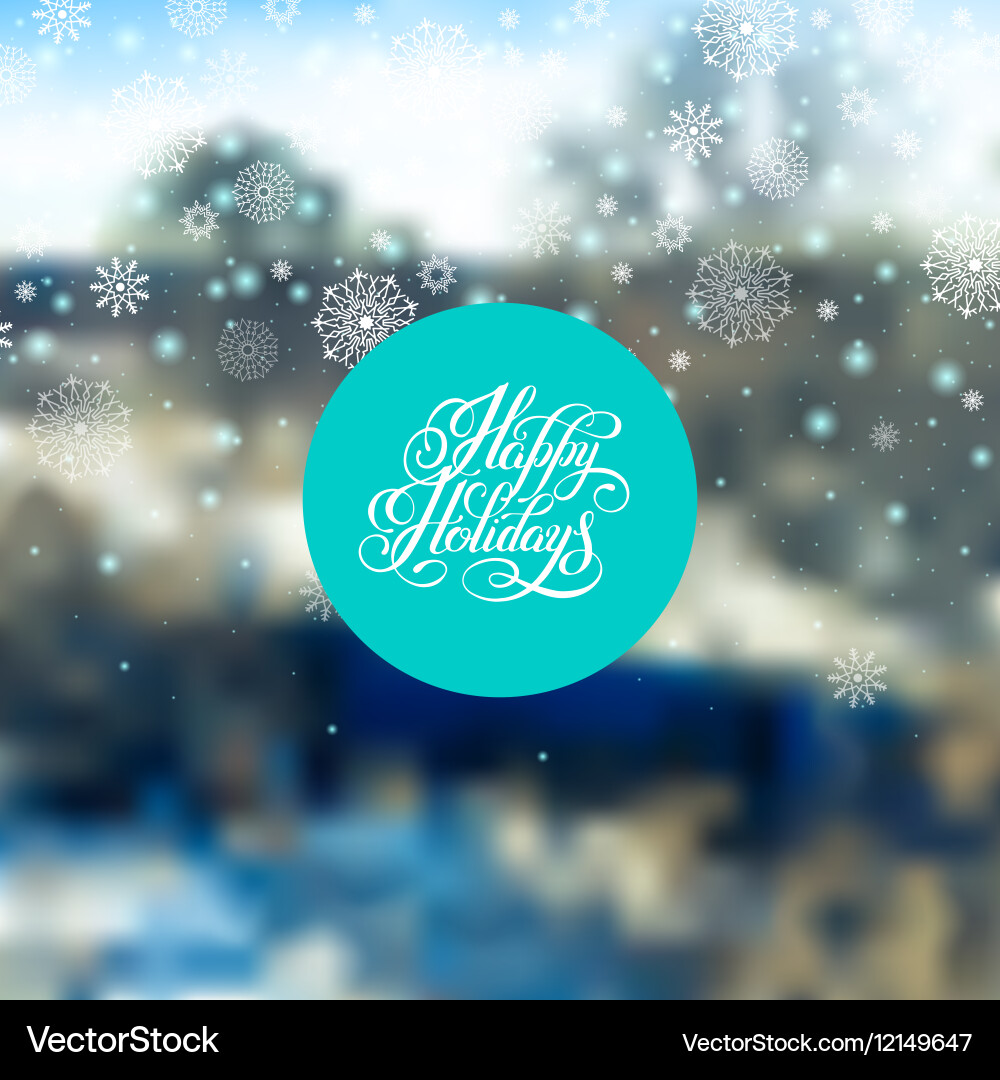 Happy holidays greeting card design with snow Vector Image