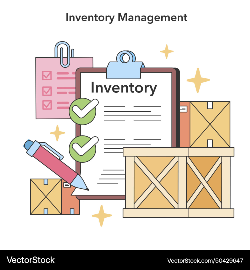 Inventory management accuracy flat Royalty Free Vector Image