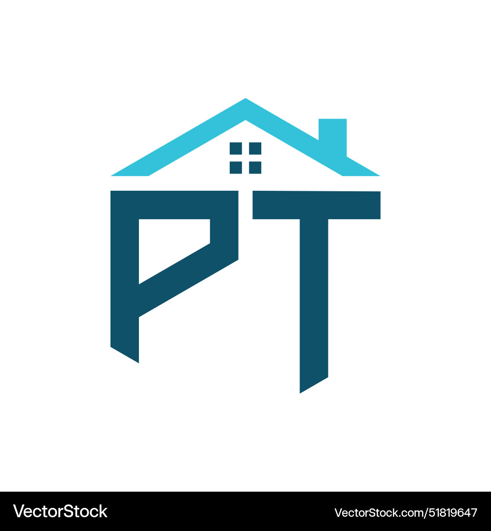 Pt house logo design template letter Royalty Free Vector