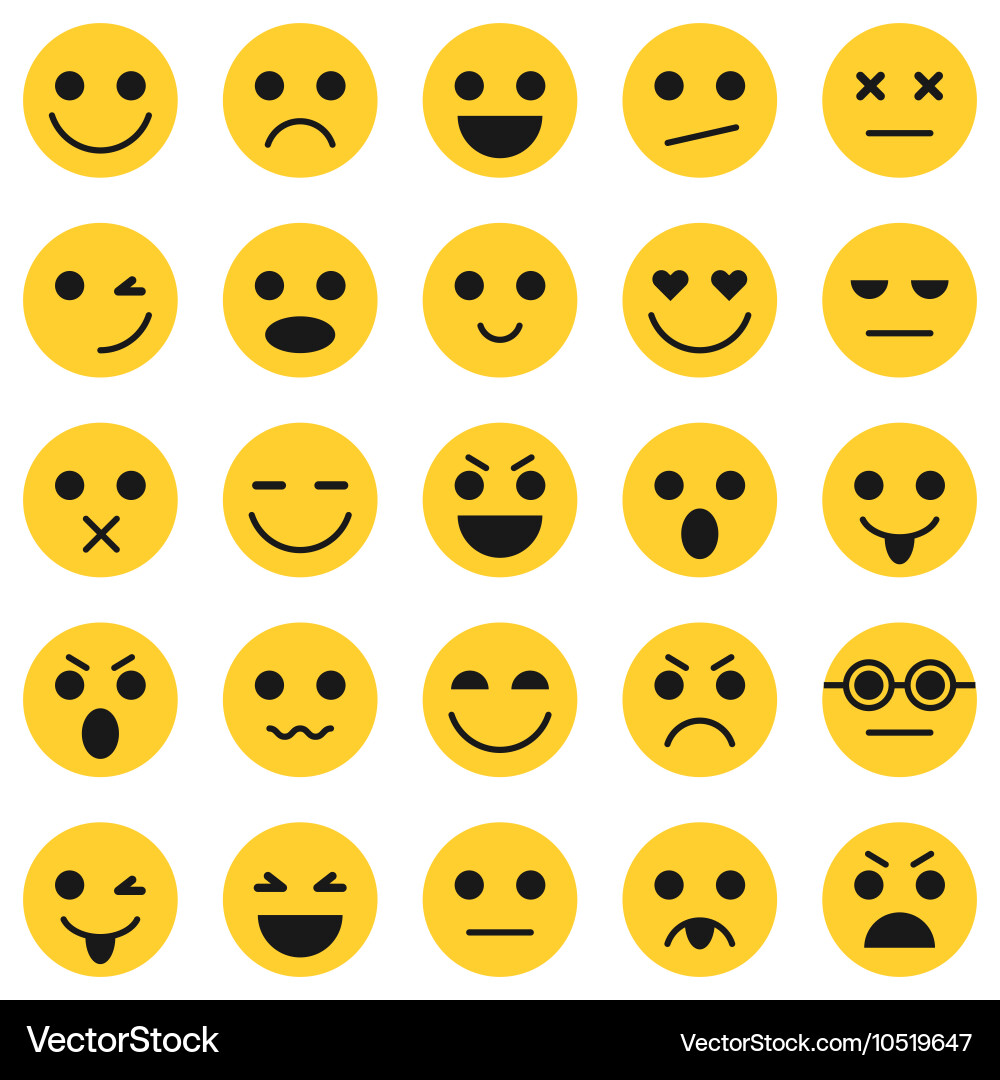 Set of emoticons emoji Royalty Free Vector Image