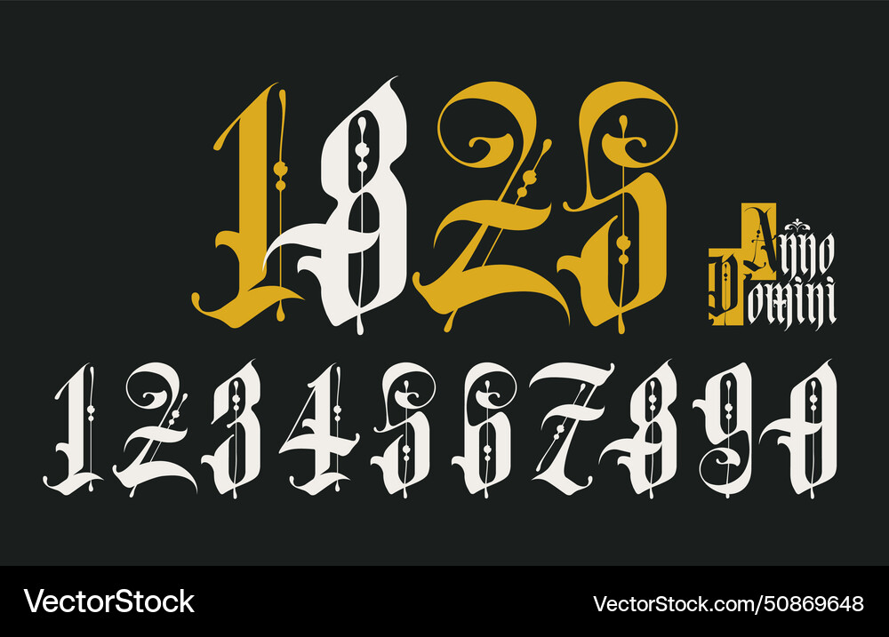 Arabic numerals from 0 to 9 Royalty Free Vector Image