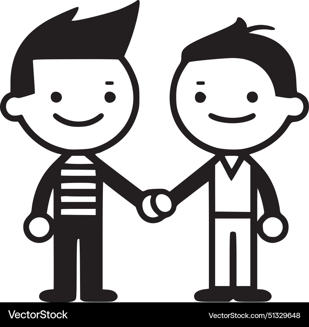 Friends - black and white isolated icon Royalty Free Vector