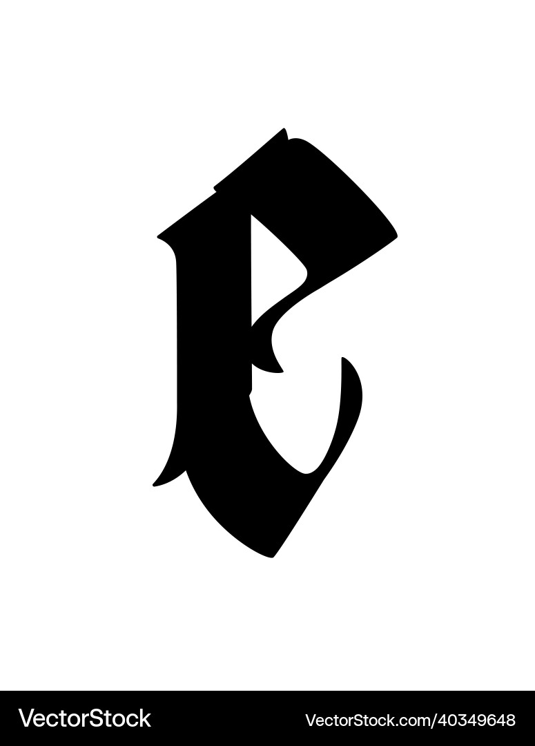 Letter e in the gothic style alphabet symbol Vector Image
