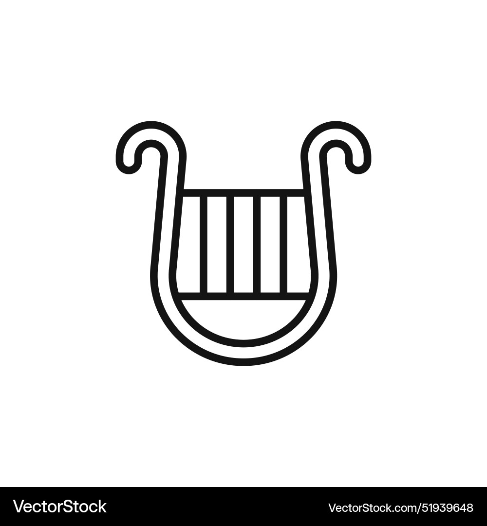 Lyre icon logo sign outline Royalty Free Vector Image