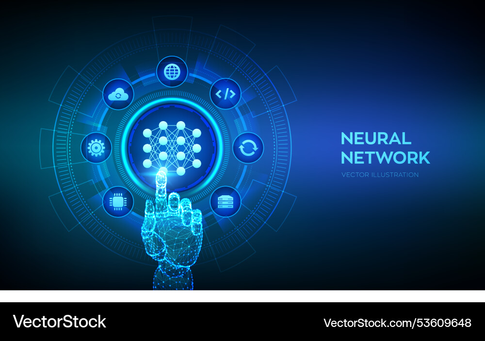 Neural Network Technology Concept Ai Artificial Vector Image