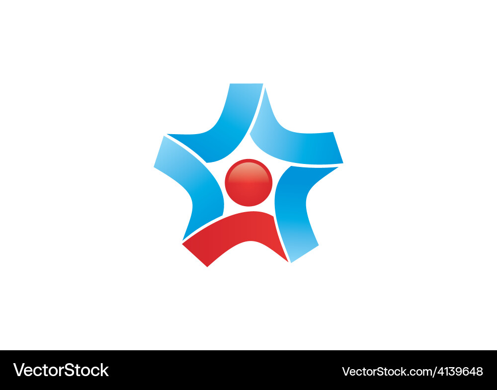 Star circle ribbon business logo Royalty Free Vector Image