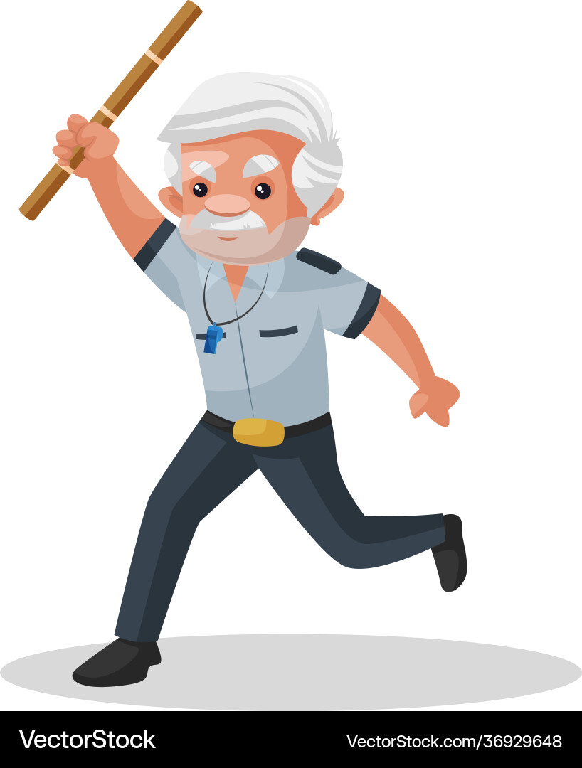 Watchman cartoon Royalty Free Vector Image - VectorStock