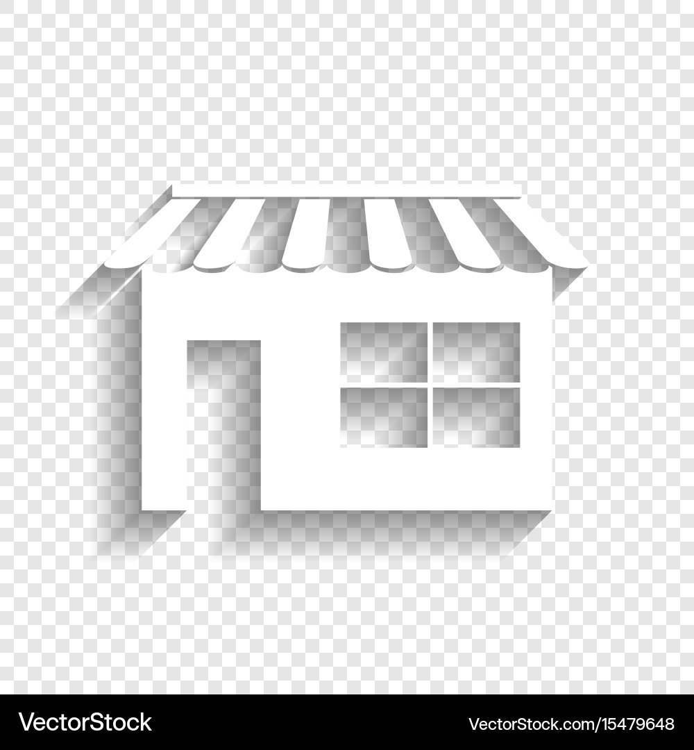 White Store Sign Icon with Shadow Royalty Free Vector Image