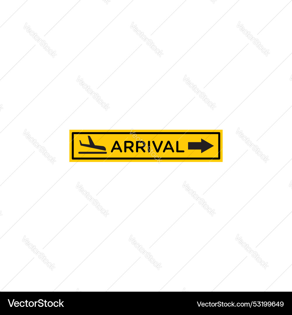Airport arrival sign icon set international plane Vector Image