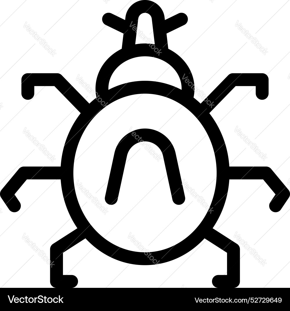 Big black beetle crawling with six legs and two Vector Image