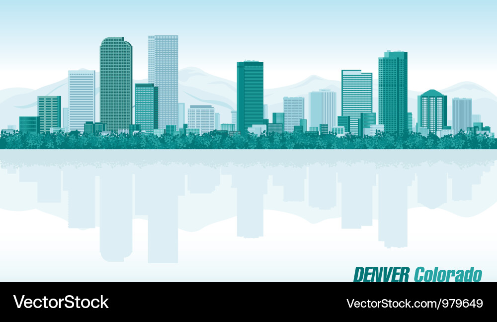 Denver colorado detailed skyline Royalty Free Vector Image