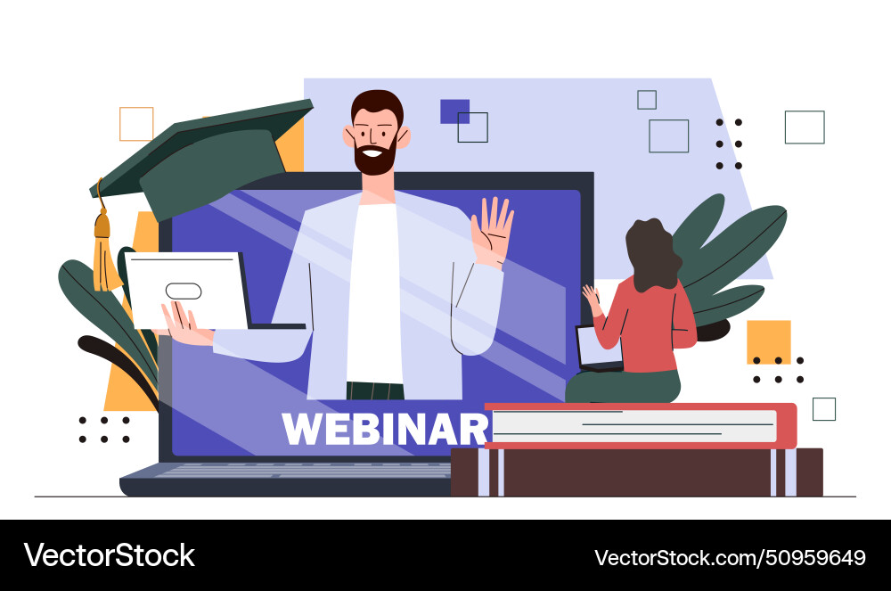 Educational webinar digital Royalty Free Vector Image