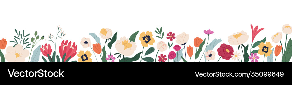 Horizontal white banner or floral backdrop Vector Image