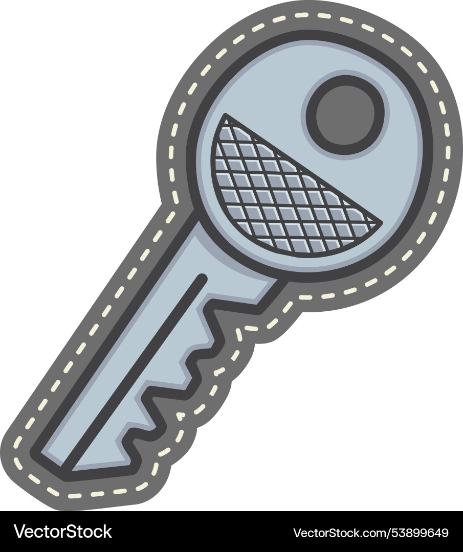 Key fabric sticker vintage textile print patch Vector Image