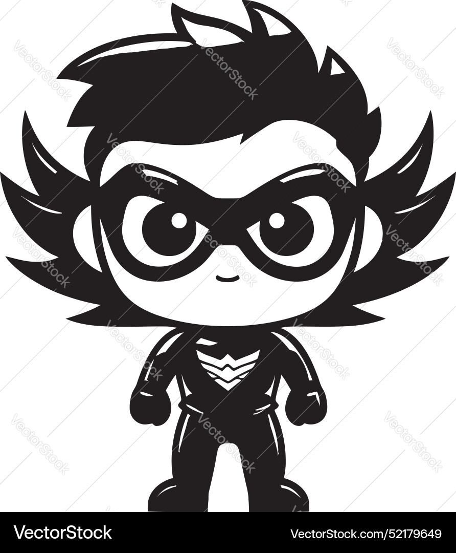 Mini marvel cute superhero icon design heroic hug Vector Image
