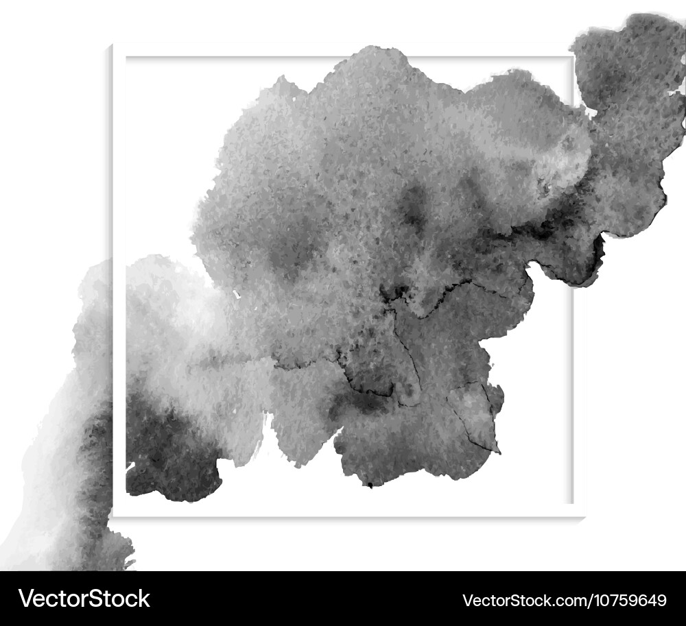 Monochrome watercolor paint splash Royalty Free Vector Image