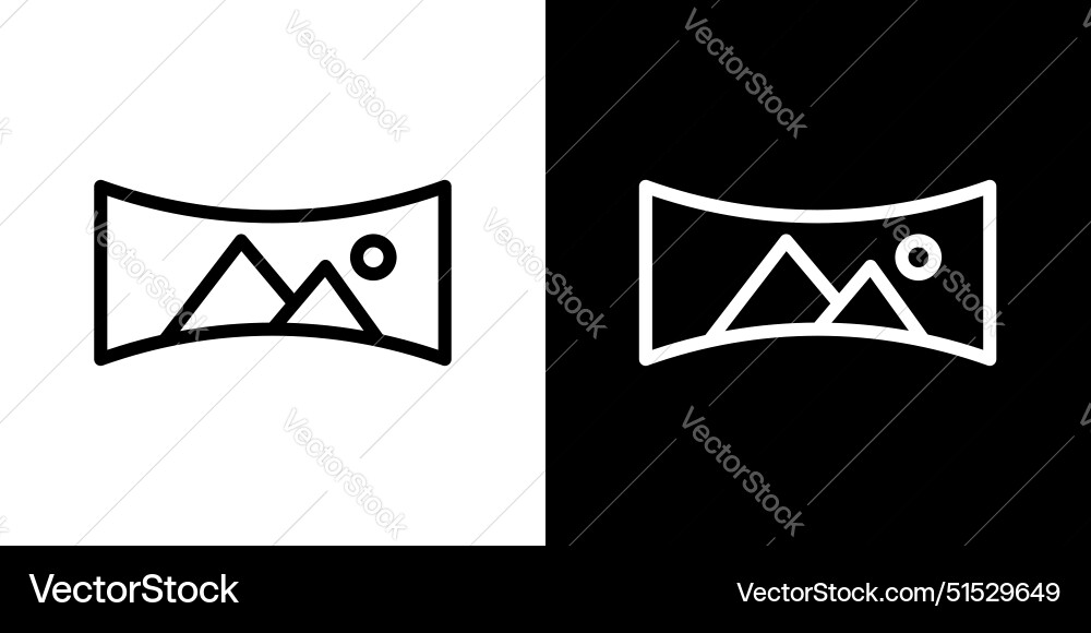 Panoramic icon set 360 angle virtual view symbol Vector Image