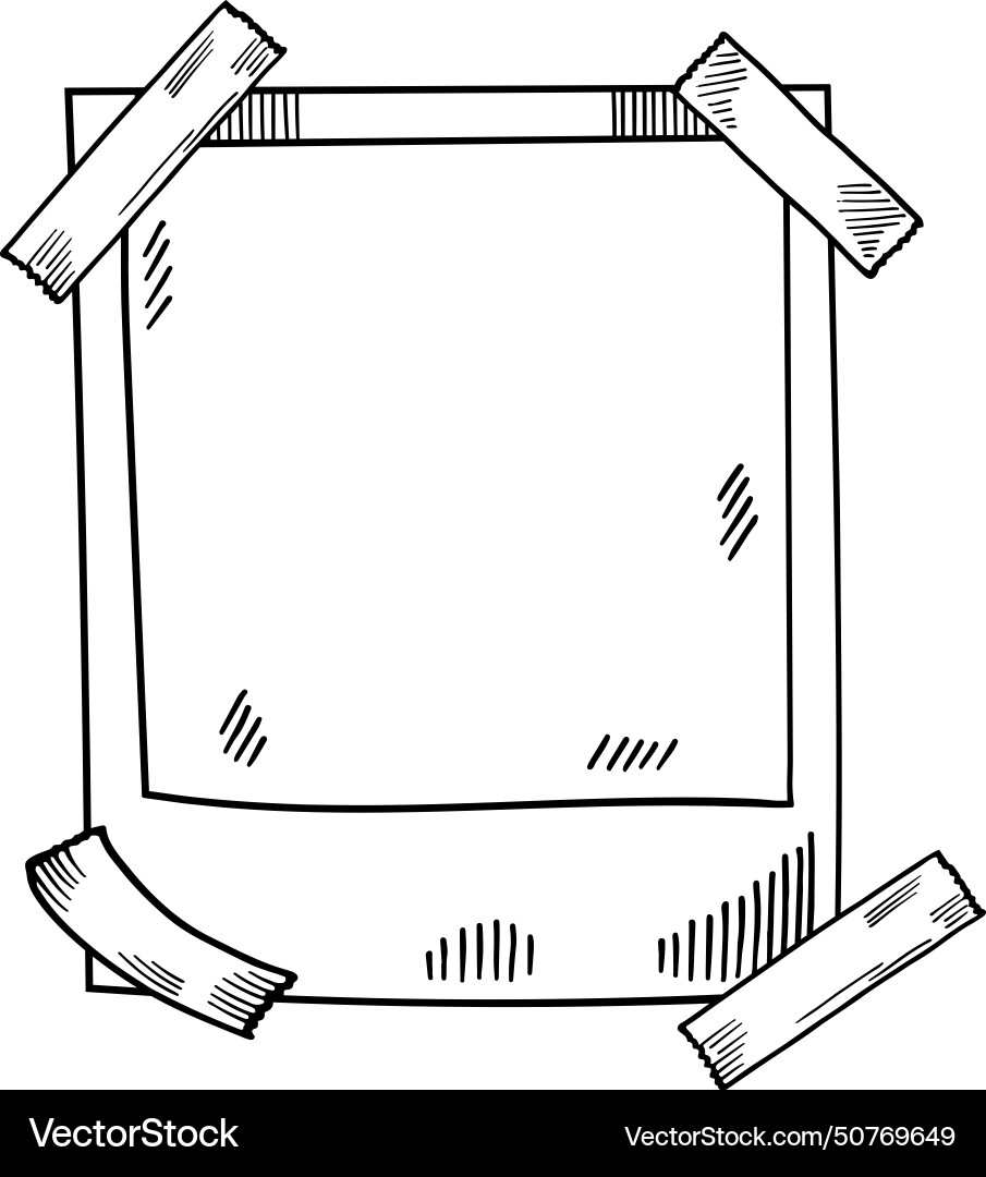 Photocard blank template hand drawn decorative Vector Image