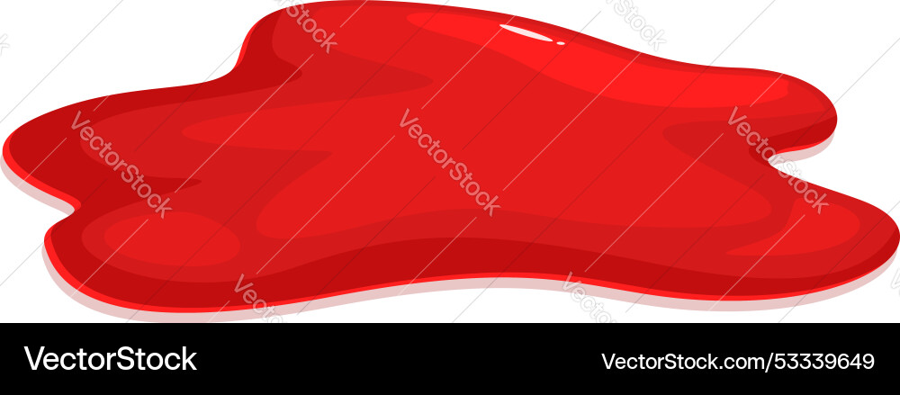 Red liquid spill spreading on the ground Vector Image