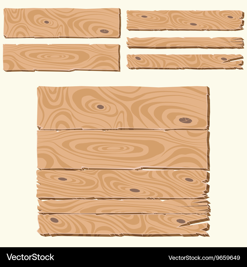 Set of wooden planks Royalty Free Vector Image