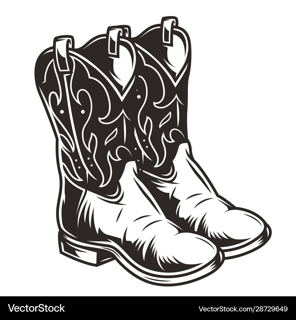 Vintage cowboy boots concept Royalty Free Vector Image